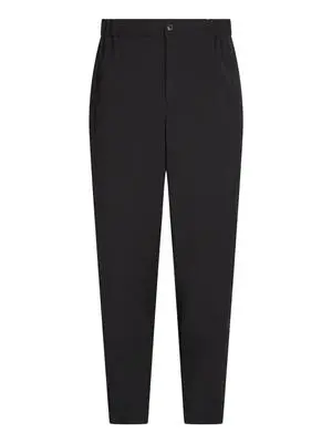 Emporio Armani Virgin Wool Cuffed Trousers - Black