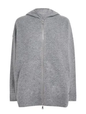 Max Mara Wool-blend Zip-up Hoodie - Grey