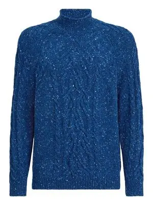Brunello Cucinelli Cashmere Rollneck Sweater - Blue