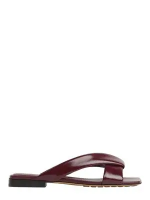 Bottega Veneta Leather Riva Mules - Red