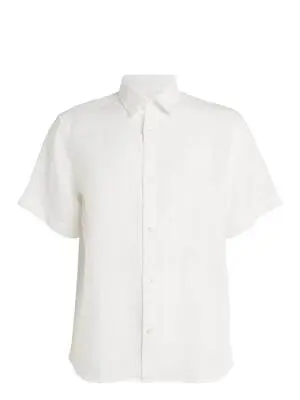 Frescobol Carioca Linen Castro Short-sleeve Shirt - White