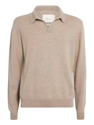 Harrods Cashmere Polo Sweater - Beige