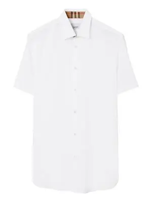 Burberry Stretch-cotton Short-sleeve Shirt - White