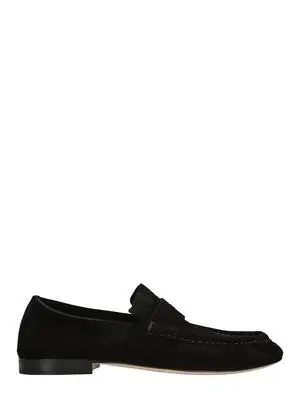THE ROW Soft Suede Loafers - Black