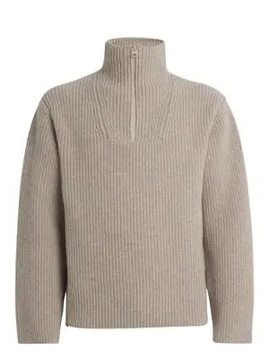 Mackage Quarter-zip Heavy Knit Sweater - Beige