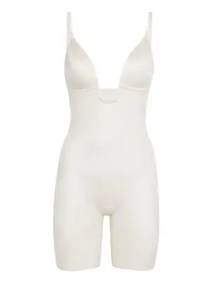 Spanx Suit Your Fancy Plunge Mid-thigh Bodysuit - White