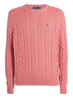 Polo Ralph Lauren Cotton Cable-knit Crewneck Sweater - Red
