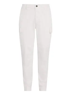 Eleventy Stretch-cotton Cargo Trousers - White
