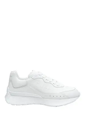Alexander McQueen Leather Sprint Sneakers - White