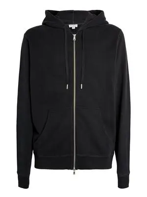 Sunspel Loopback Zip-up Hoodie - Black