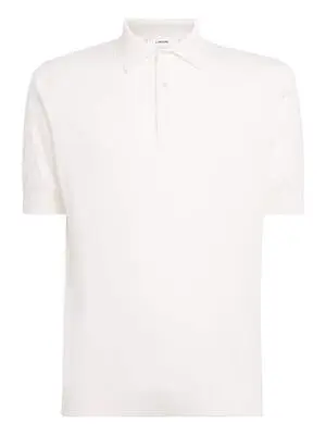 LARDINI Cotton Knit Polo Shirt - White