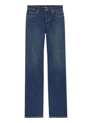 Saint Laurent Nico Mid-rise Straight Jeans - Blue