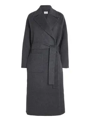 Claudie Pierlot Wool-blend Belted Coat - Grey