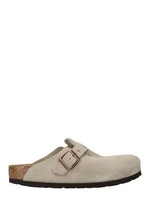 BIRKENSTOCK Suede Boston Clogs - Brown