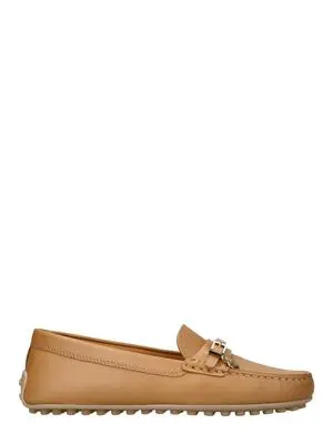 TOD'S Leather City Gommino Driving Loafers - Beige