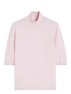 Max Mara Virgin Wool High-neck Top - Pink