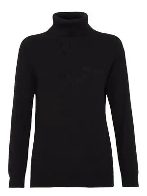 Brunello Cucinelli Cashmere Turtleneck Sweater - Black