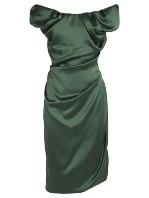 VIVIENNE WESTWOOD Satin Ginnie Amber Midi Dress - Green