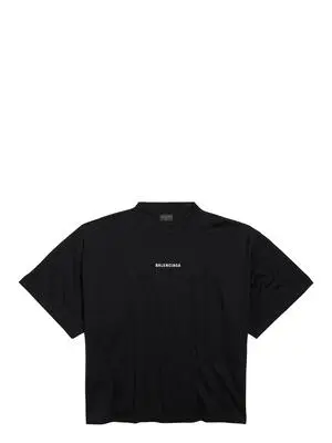 Balenciaga Logo Cropped T-shirt - Black