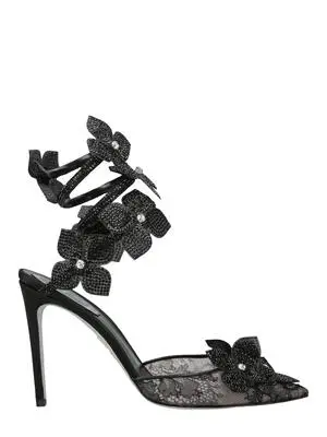 Rene Caovilla Embellished Floriane Pumps 105 - Black
