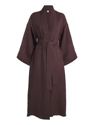 Eleventy Linen Kimono - Burgundy