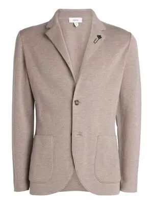 LARDINI Virgin Wool Knitted Blazer - Beige