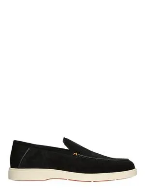 Santoni Suede Detroit Loafers - Black