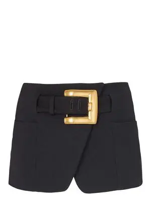 Balmain Virgin Wool Mini Skirt - Black