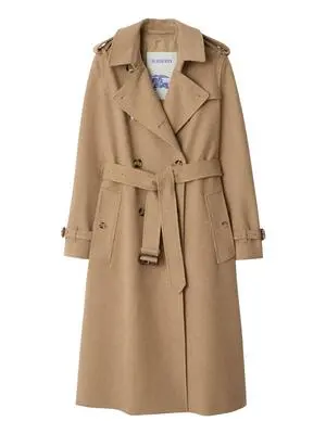 Burberry Cashmere Long Kensington Heritage Trench Coat - Beige