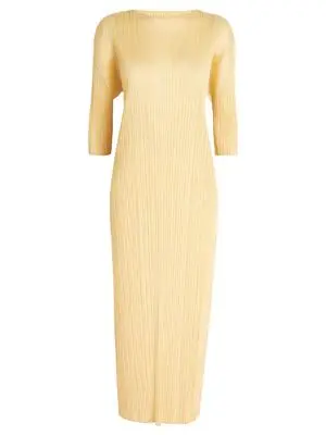 Issey Miyake Merry Bicolor Midi Dress - Beige