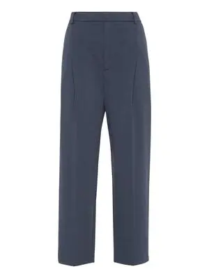 Brunello Cucinelli Stretch-cotton Cropped Trousers - Blue