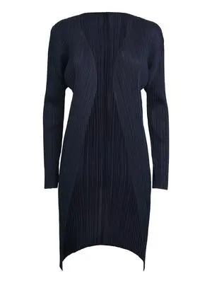 Issey Miyake Pleated Coat - Navy