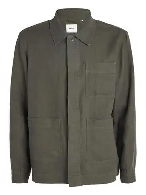 Nn07 Linen Olav Button-up Shirt - Green