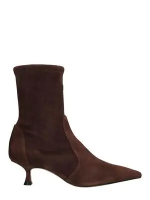 STUART WEITZMAN Suede Naomi 50 Ankle Boots - Brown