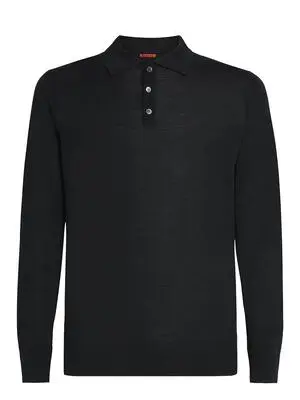 Barena Venezia Merino Knit Polo Shirt - Black