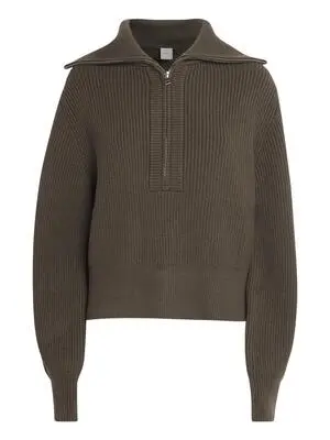 Varley Ribbed Half-zip Sweater - Brown