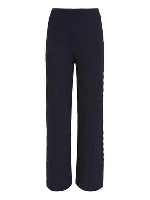 Soft Goat Cashmere Cable-knit Sweatpants - Navy