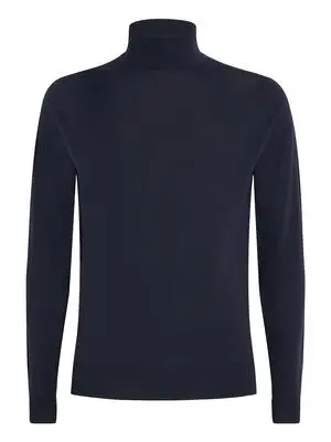 John Smedley Merino Wool Rollneck Sweater - Navy