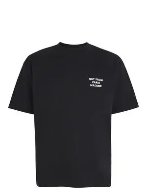 Drole De Monsieur Cotton Slogan T-shirt - Black