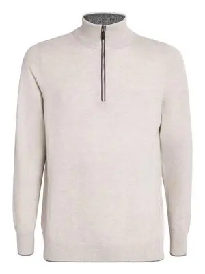 N.peal Cashmere Quarter-zip Carnaby Sweater - Grey