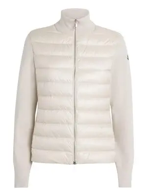 Moncler Down Panelled Cardigan - Beige