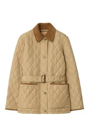 Burberry Quilted Belted Field Jacket - Beige