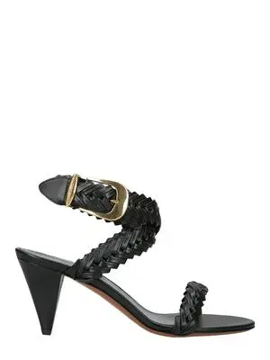 Zimmermann Calf Leather Helix Sandals - Black