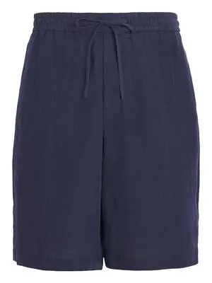 Emporio Armani Linen Bermuda Shorts - Blue