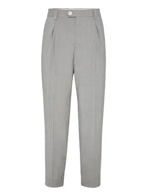 Brunello Cucinelli Virgin Wool Dynamic Trousers - White