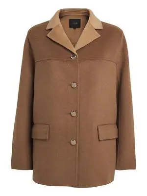 Maje Wool-blend Double-faced Coat - Brown