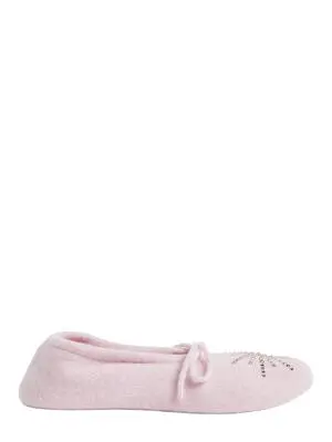 WILLIAM SHARP Cashmere Embellished Dolly Slippers - Pink