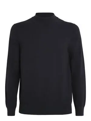 Sandro Wool High-neck Sweater - Blue