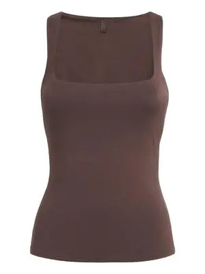 SKIMS Smooth Layers Square-neck Cami Top - Brown