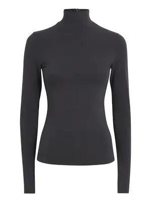 SKIMS Stretch-cotton Jersey Rollneck Top - Black